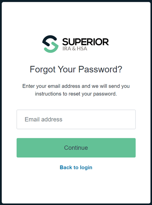 How do I update my password within the Superior IRA & HSA platform?
